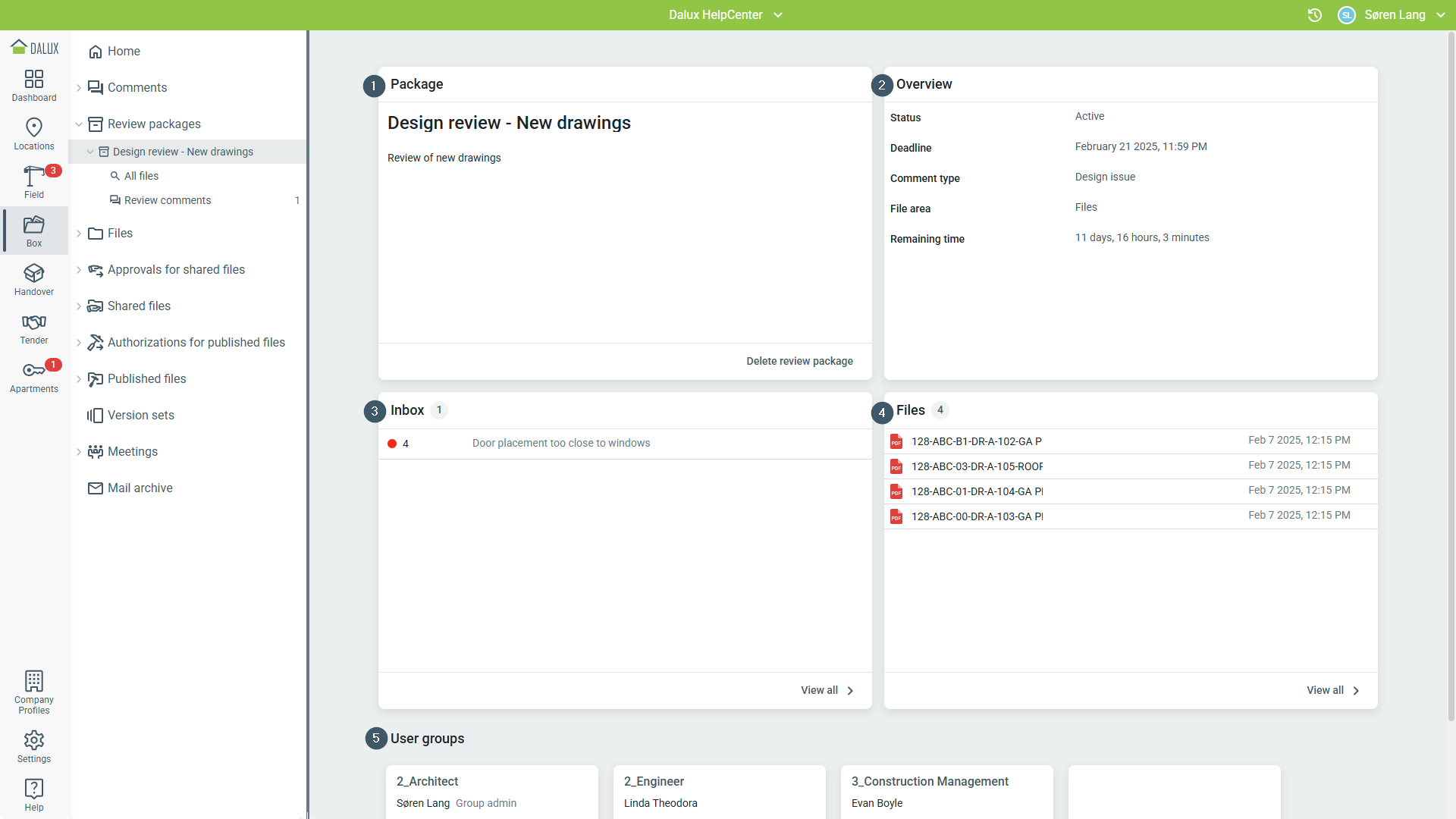 How to comment on review packages – Dalux HelpCenter